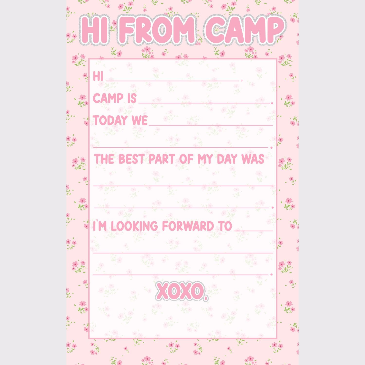 CAMP | CAMP FILL IN STATIONERY | DAINTY PINK FLORAL – Serve It Up ...