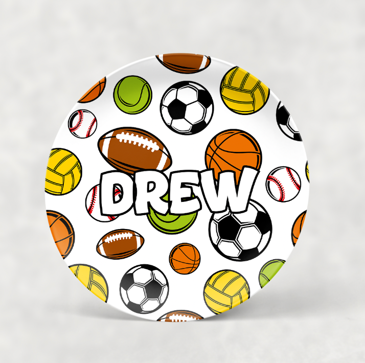 Personalized Plate | New Sports Balls SP13 – Serve It Up Designs LLC