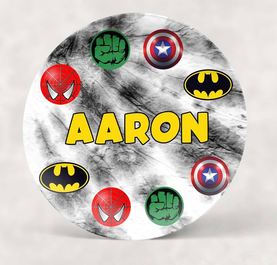 Personalized Plate | Super Hero Mix SU4 – Serve It Up Designs LLC