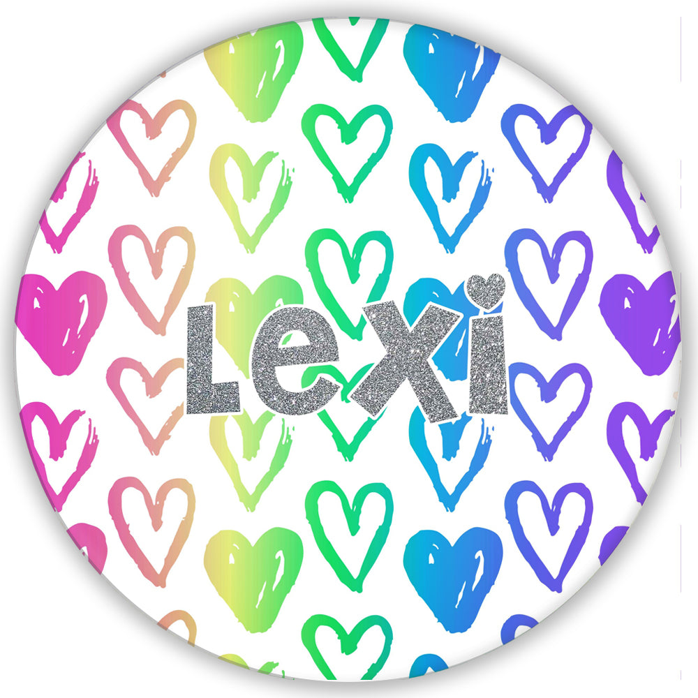 Personalized Plate | Neon Hearts - H1 – Serve It Up Designs LLC